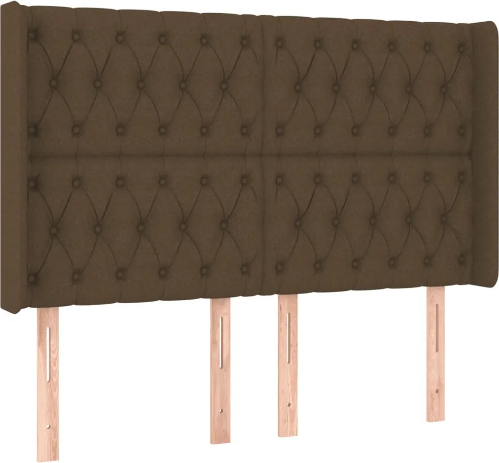 Box spring postel s matrací a LED tmavě hnědá 160x200 cm textil 3138568