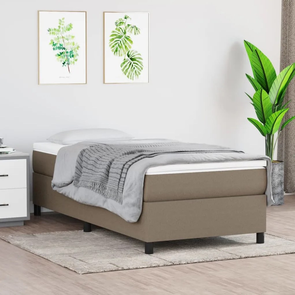 Box spring postel s matrací taupe 90x190 cm textil 3144387
