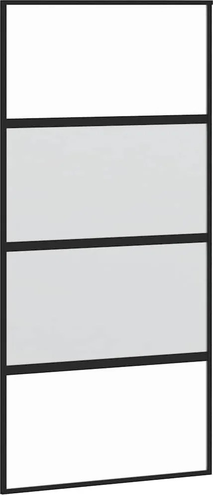 Posuvné dveře s kováním 102,5x205 cm tvrzeného sklo a hliník 3333000