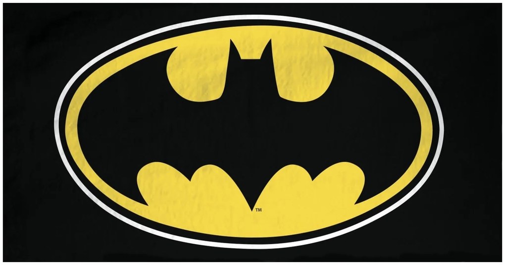 Bavlněná plážová osuška Batman - motiv Logo - 100% bavlna - 70 x 140 cm