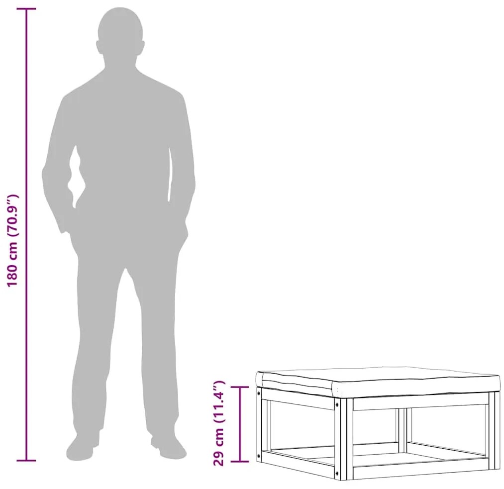 vidaXL Marketos Podnožka s tmavě šedou poduškou masivní akáciové dřevo
