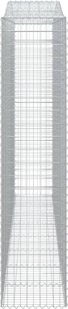 Klenuté gabionové koše 3 ks 400x50x220/240cm pozinkované železo 3146035