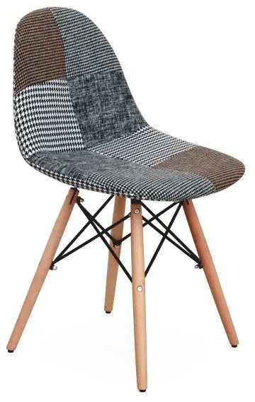 Jídelní židle s kovovým zdobením ve stylu černobílý patchwork typ 9 TK219