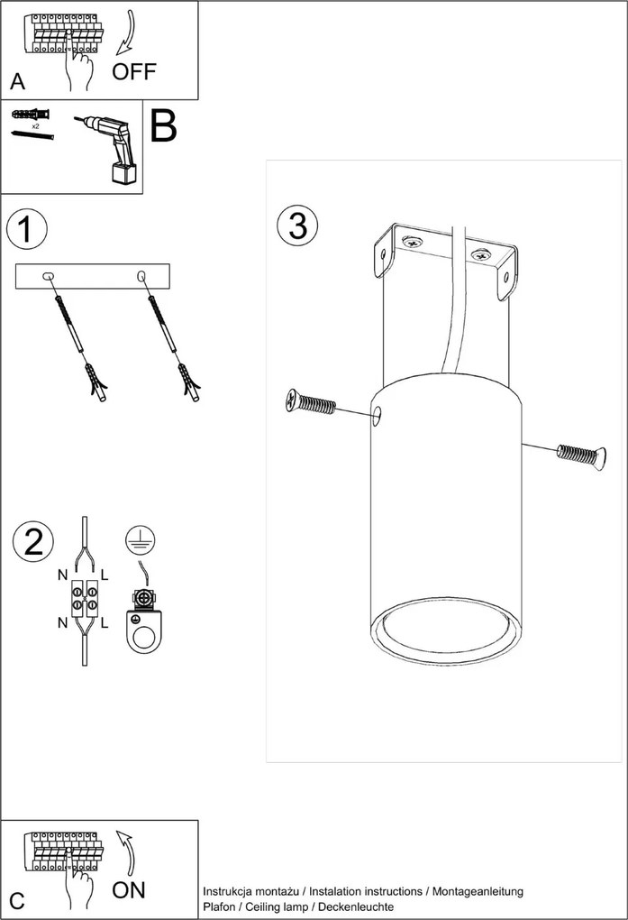 Sollux Lighting Stropní svítidlo LAGOS 10 béžové