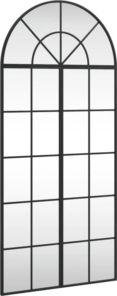 vidaXL Nástěnné zrcadlo černé 60 x 130 cm oblouk železo [3200607]
