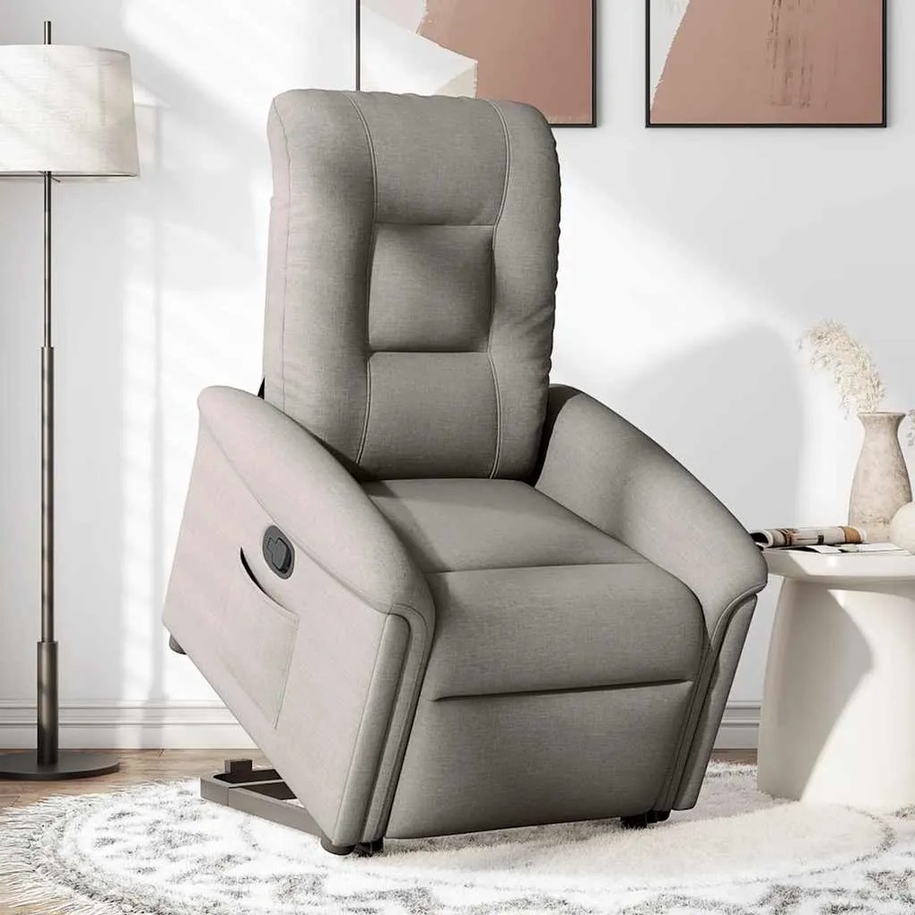Zvedací polohovací křeslo taupe textil 3303261