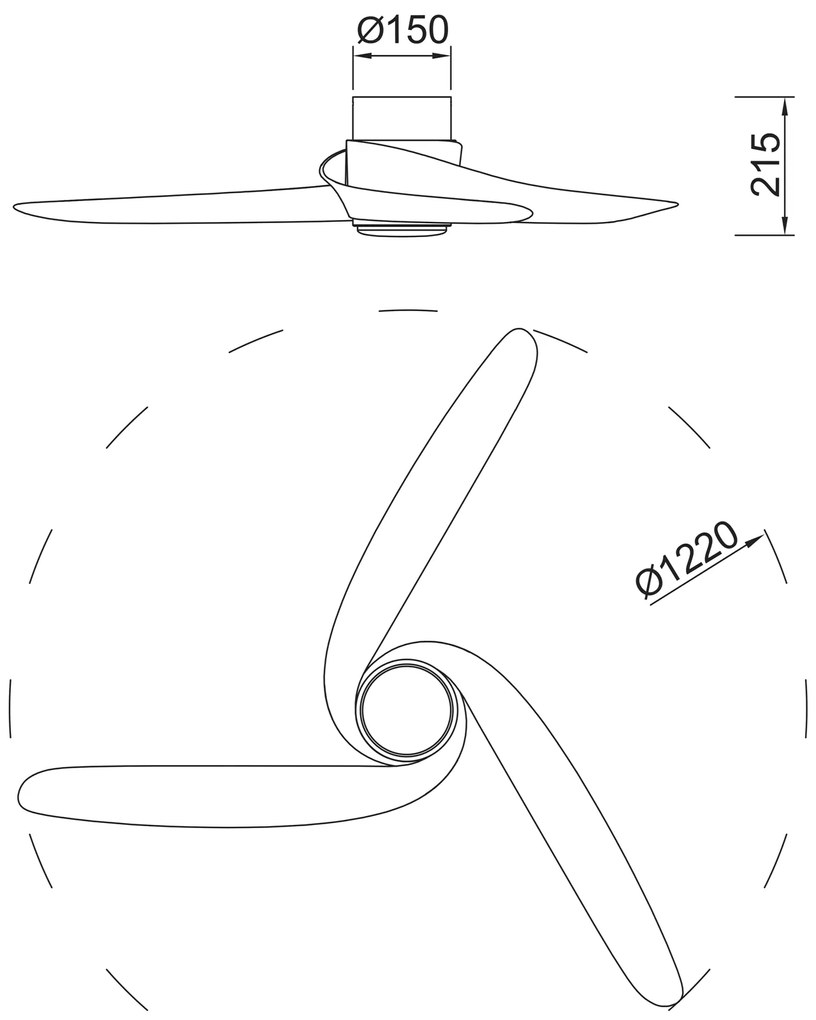 Mantra 8709 Groenland M, lopatkový ventilátor se svítidlem a dálk. ovladačem, LED 24W 2700-5000K, černá, průměr 122cm