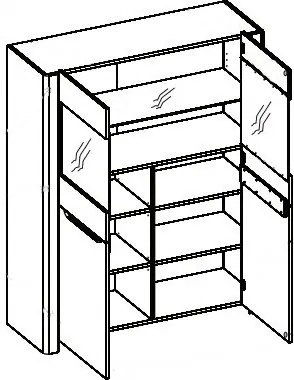 Casarredo - Komfort nábytek Vitrína DESJO 03, dub Sanremo