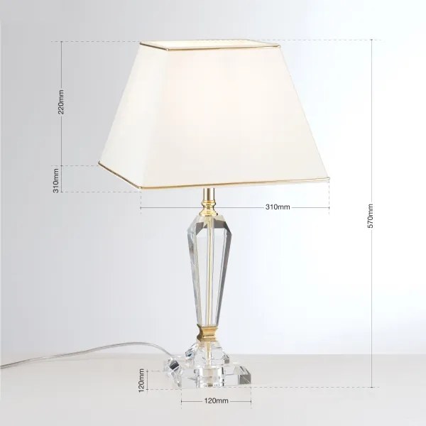 Orion LA 4-1201 - Křišťálová stolní lampa VERONIQUE 1xE27/60W/230V krémová/čirá