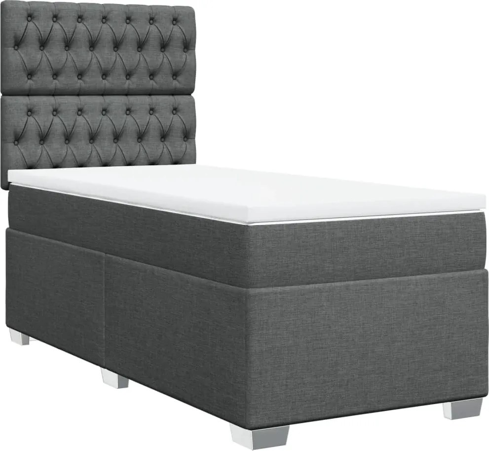 Box spring postel s matrací tmavě šedá 80 x 200 cm textil 3292623