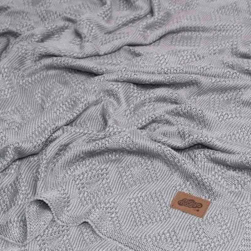 DETEXPOL Pletená bambusová deka do kočárku šedá Bambus, 80/100 cm