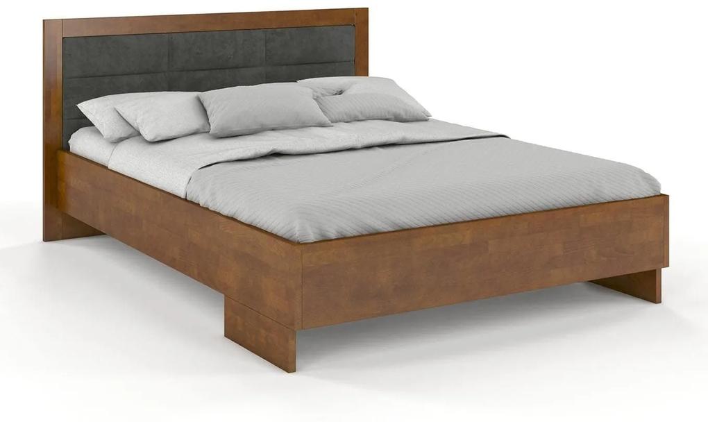 Buková postel s čalouněným čelem - Kalmar - zvýšená,   ,  200x200 cm