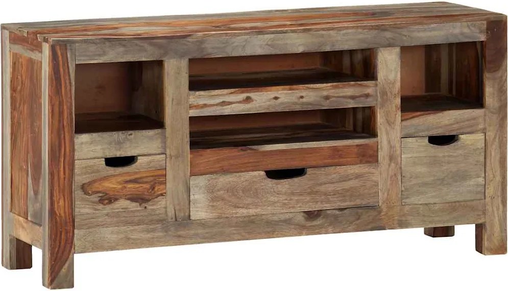 Příborník šedý 100 x 30 x 50 cm masivní akáciové dřevo 247751