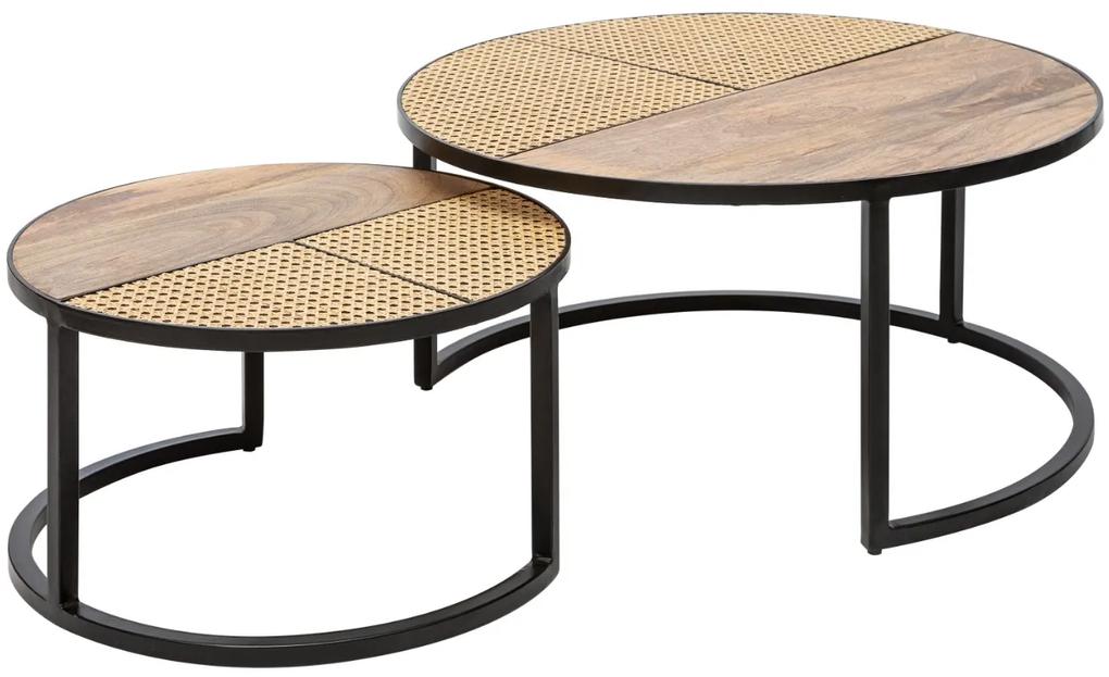 OnaDnes -20% Moebel Living Set dvou mangových konferenčních stolků Lot 70/50 cm