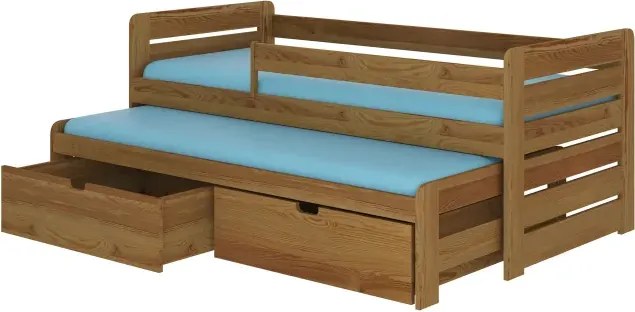 Postel dvojitá s bariérou TOMI 180x80 dub
