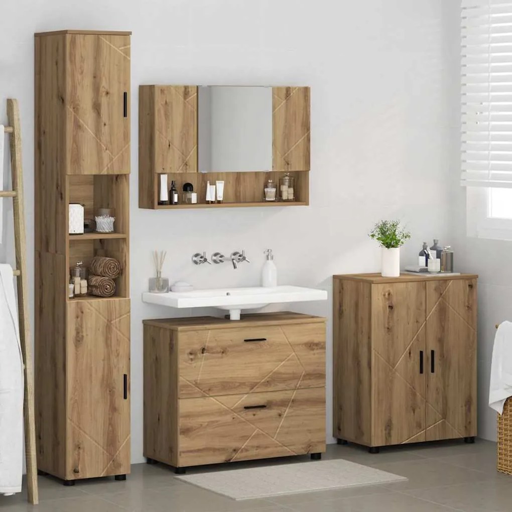 Sada koupelnového nábytku 4 ks Artisanový dub 35 x 30 x 192 cm 3393092