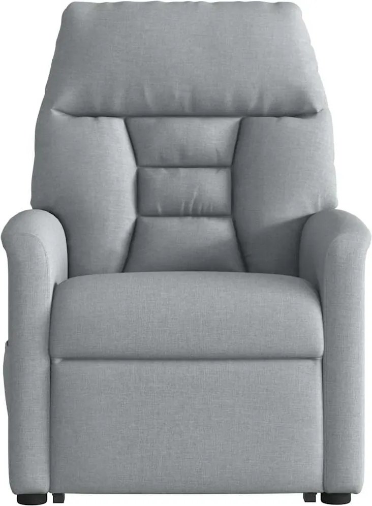 Zvedací polohovací křeslo světle šedé textil 3303032