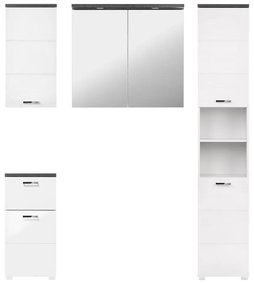 IDEA Závěsná skříňka 2 dveře PRAYA 73 bílá/beton