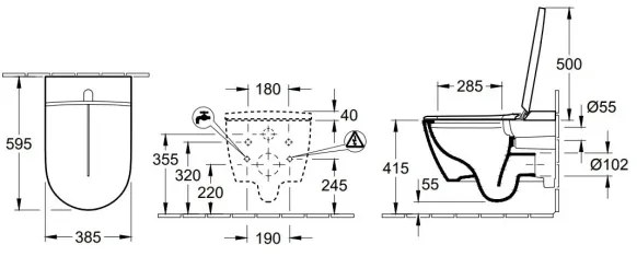 Villeroy & Boch V0E100R1 - Závěsný bidet s prk SoftClose VICLEAN alpská bílá +DO