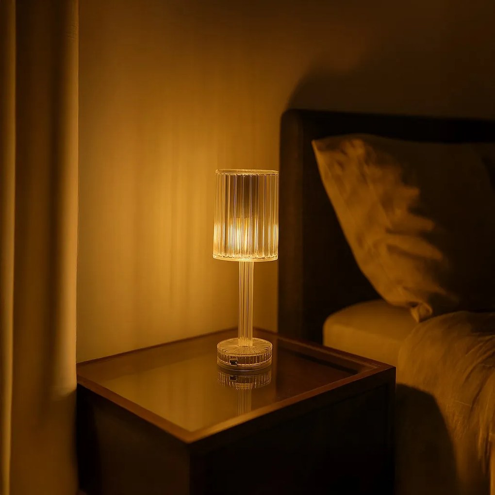 Stolní lampa Simple, 1x transparentní stínítko