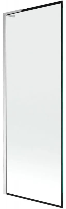 Mexen Next L, 1-křídlová vanová zástěna 70 x 150 cm, 6mm čiré sklo-černý vzor, ​​chromový profil, 895-070-000-03-70-01