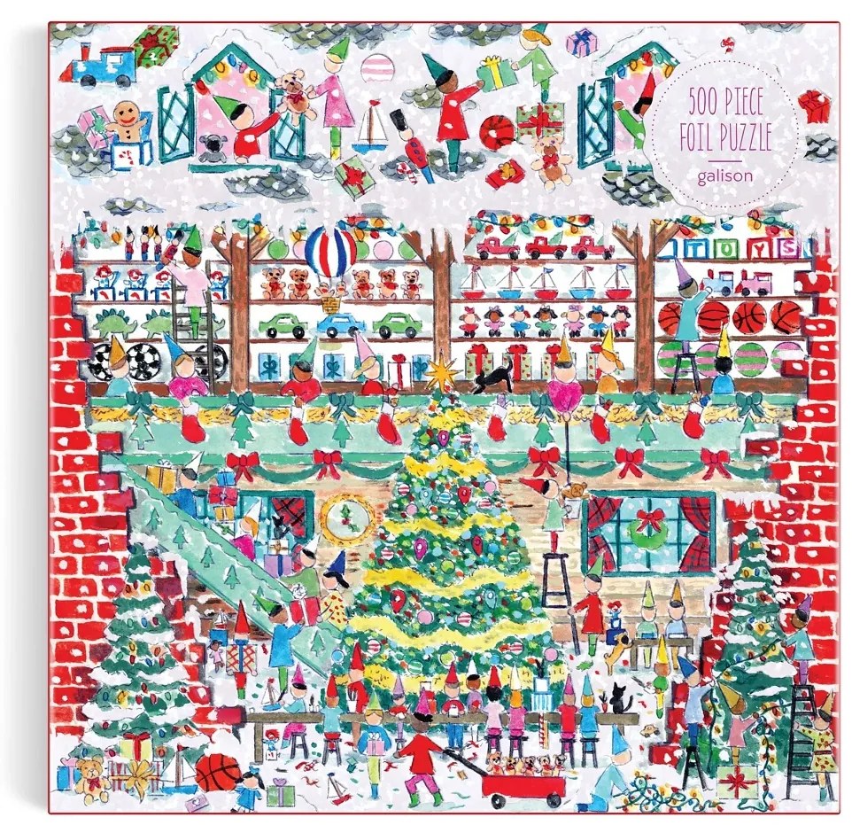 Galison Fóliové puzzle Michael Storrings Vánoční dílna hraček 500 dílků