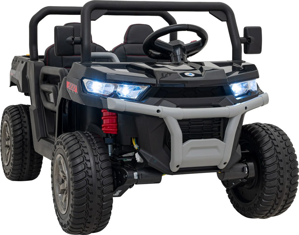 Ramiz Dětské auto Pick-Up Speed 900 černé + pohon 4x4 + pohyblivá korba
