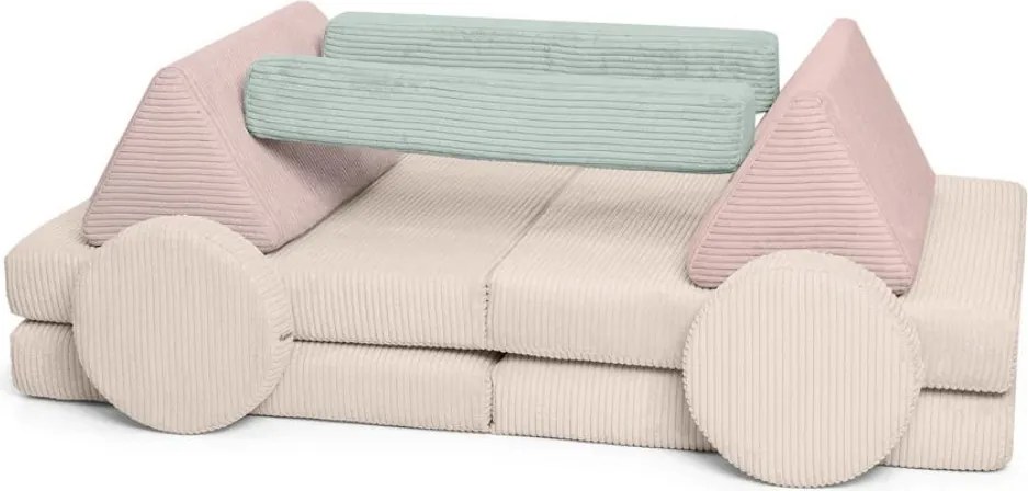 Velký multifunkční skládací bunkr z manšestru SOFA PURE Zvolte barvu: Modrá
