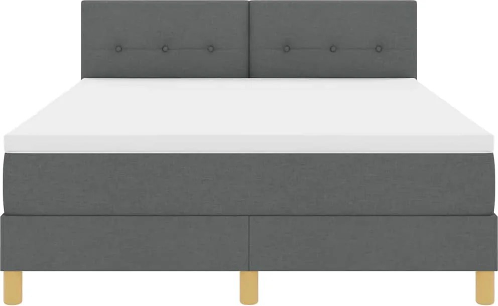 Postel s boxspringem s polštářem Tmavě šedá 160 x 200 cm textil 3338931