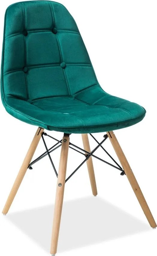 Casarredo Jídelní židle AXEL III zelená aksamit/buk