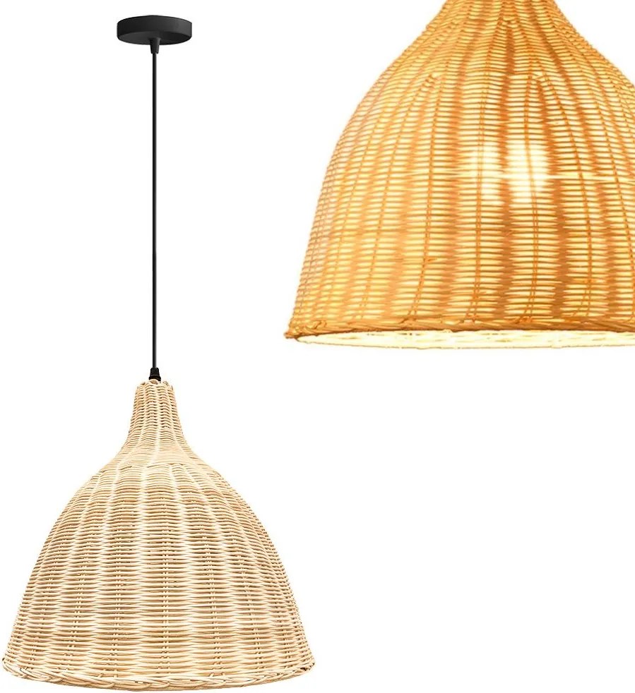 Toolight Natural, stropní závěsné svítidlo 1xE27 APP1647-1CP, přírodní hnědá, OSW-05115