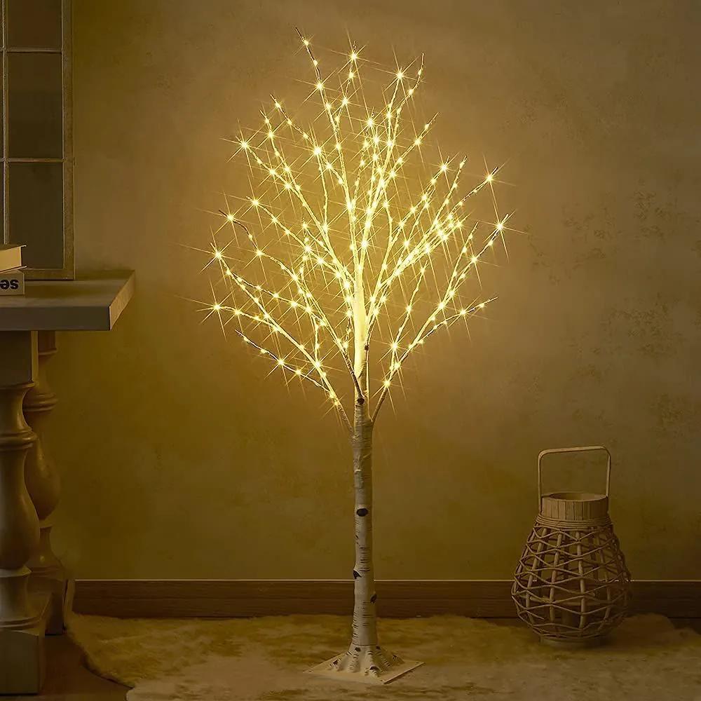 Tutumi, LED umělý vánoční stromek Bříza 121-150 cm CD007-72, bílá, CHR-00108