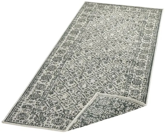 NORTHRUGS - Hanse Home koberce Kusový koberec Twin-Wendeteppiche 103115 grün creme – na ven i na doma - 80x350 cm