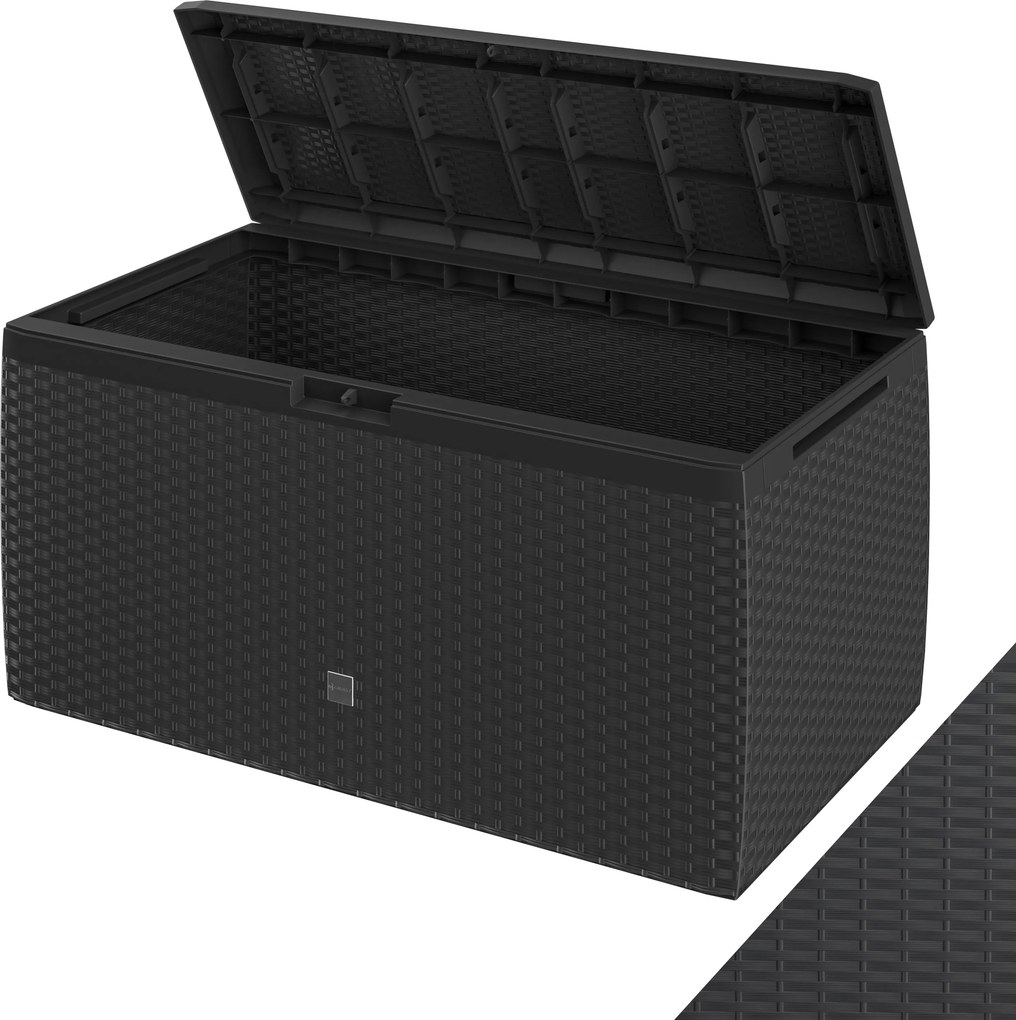 Zahradní úložný box 290L antracitová Rato Plus s kolečky odolné vůči počasí