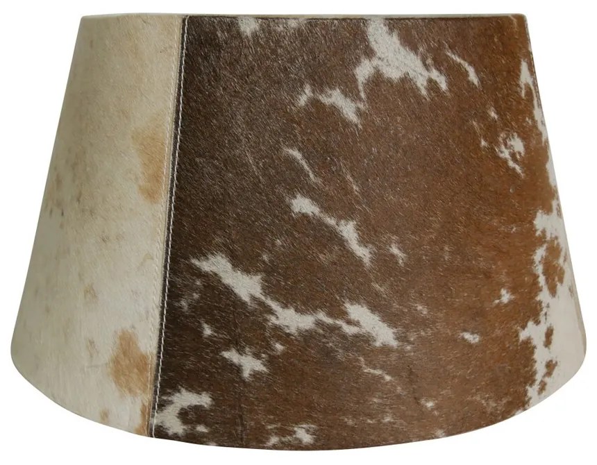 Hnědo bílé stínidlo na lampu z hovězí kůže 40 cm - 30*40*22,5 cm