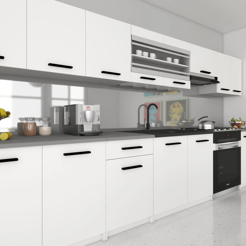 Kuchyňský nábytek 320 cm bílá matná s pracovní deskou TOR PRIMO320/4/WT/WT/0/B1