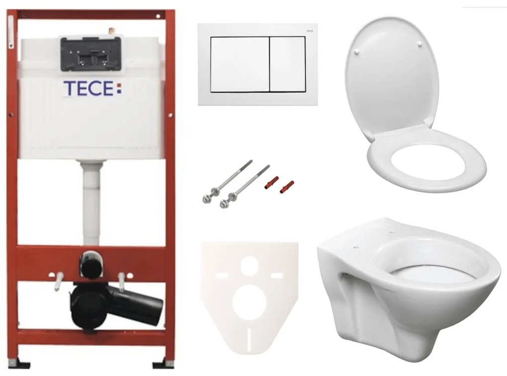Závěsný set WC S-line + modul TECE s tlačítkem TECEbase (bílá) SIKOTSD0