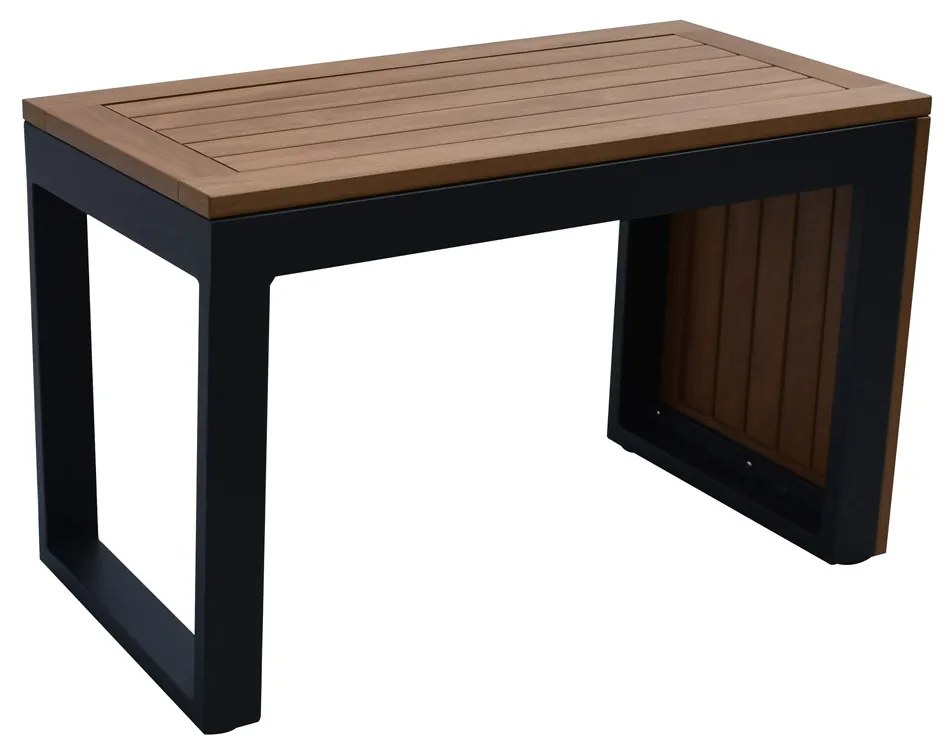 Zahradní set šedý textilen, hliník, šedá barva, polywood světle hnědá barva