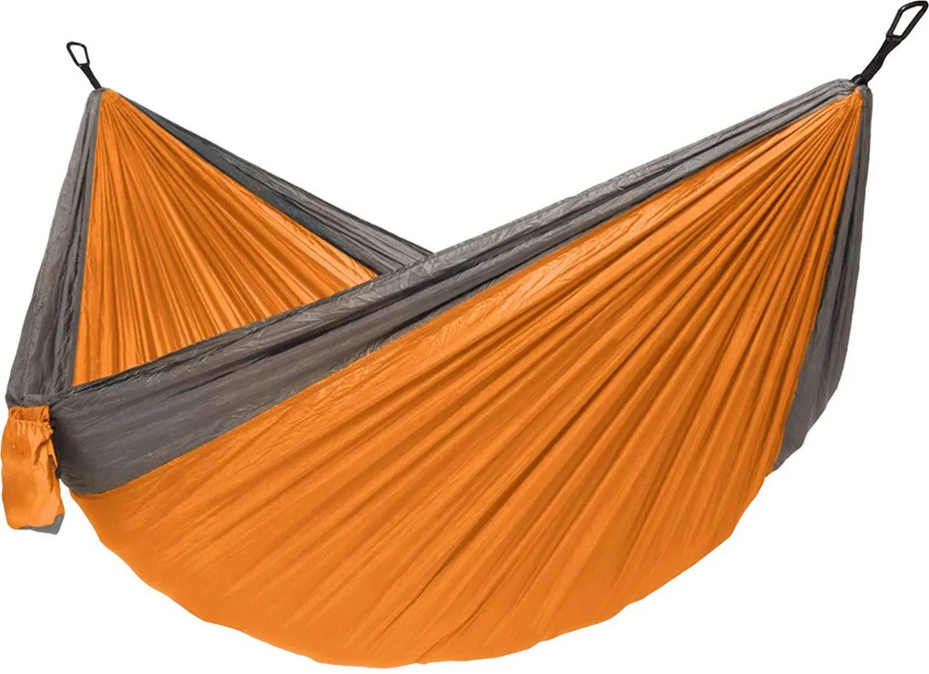 Hamaka Houpací síť pro dva Camping + Slap strap (oranžový SET)