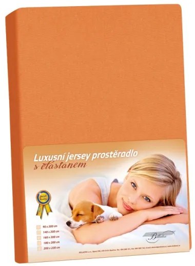 Bellatex prostěradlo jersey LUX  Mandarinková rozměr 200x220 cm