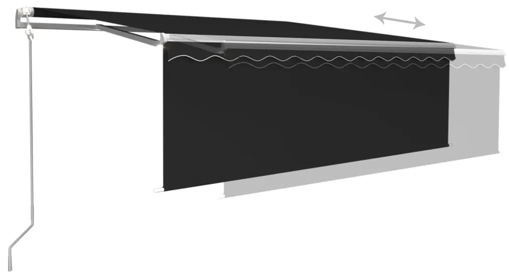 vidaXL Marketos Automatická zatahovací markýza s roletou 4 x 3 m antracitová