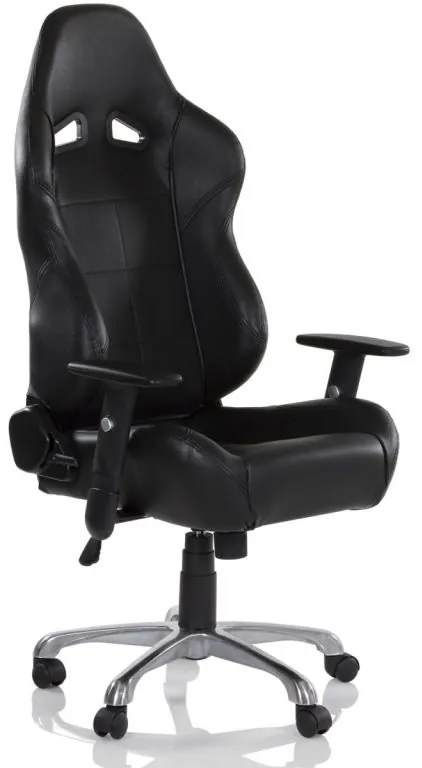 Měkká otočná kancelářská židle, vzhled sportovní sedačky aut, černá