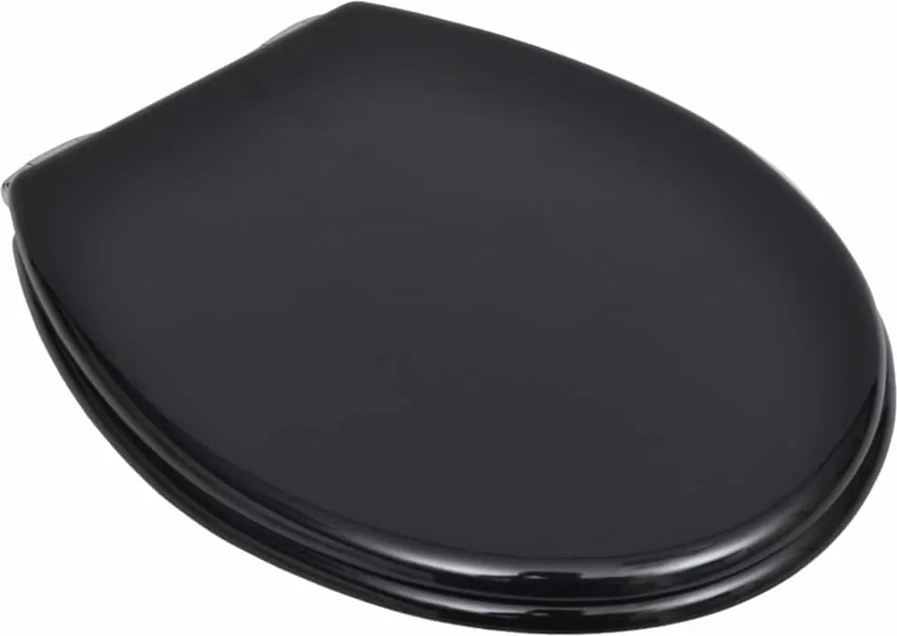 WC sedátko s funkcí pomalého sklápění MDF prostý design černé 140799