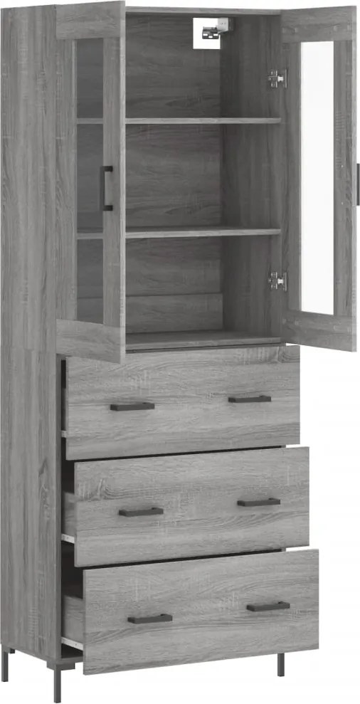 Skříň highboard šedá sonoma 69,5 x 34 x 180 cm kompozitní dřevo 3198407