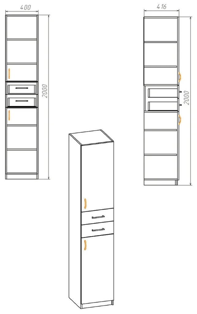 Vomaks Regál-3-MDF bílá