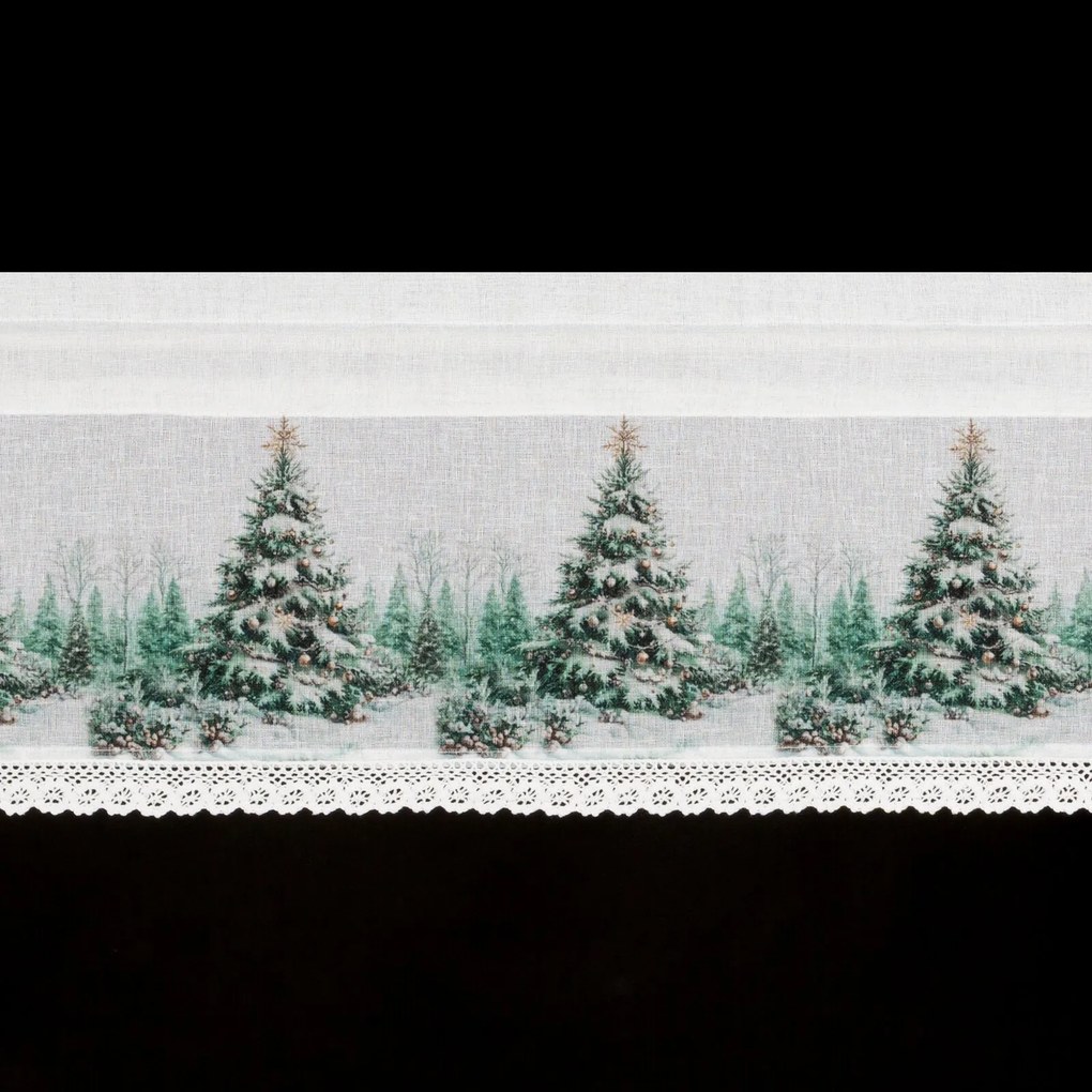 KRÁTKÁ VÁNOČNÍ ZÁCLONA NA PÁSCE XMAS9 150X30 CM VZOROVANÁ