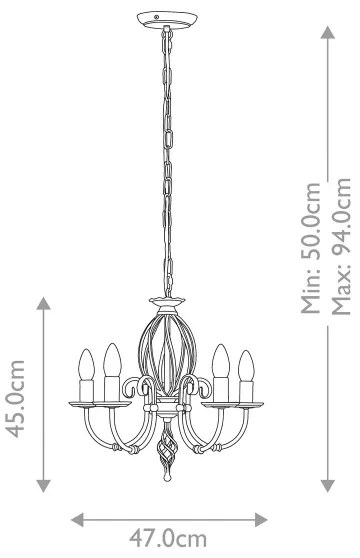 Elstead ART5-BLACK - Lustr na řetězu ARTISAN 5xE14/60W/230V