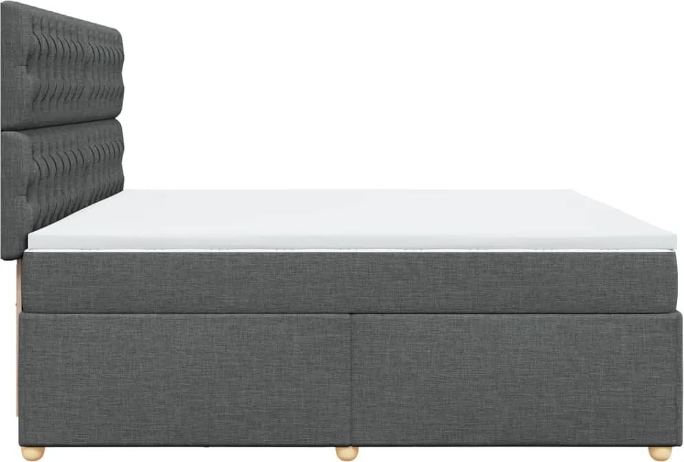Box spring postel s matrací tmavě šedá 200x200 cm textil 3293695