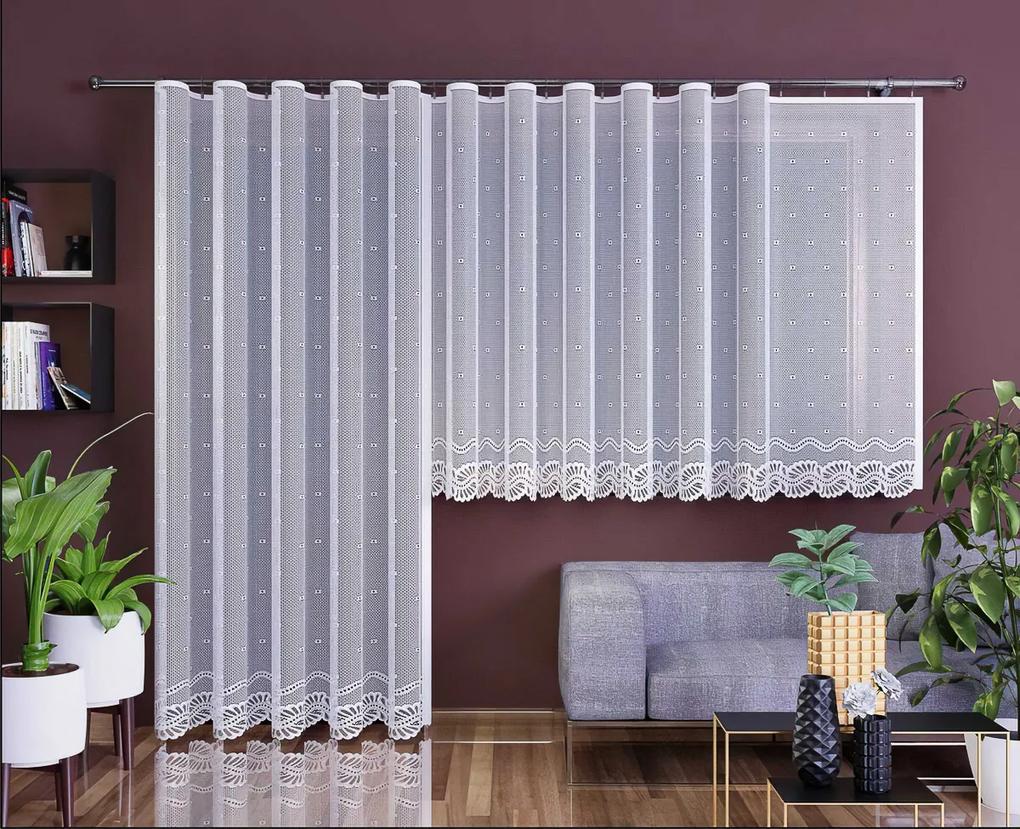 Forbyt kusová záclona AURELIA jednobarevná bílá, výška 120 cm x šířka 220 cm (na okno)