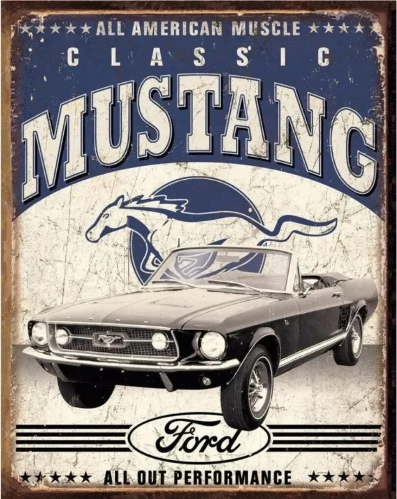 Plechová cedule Classic Mustang